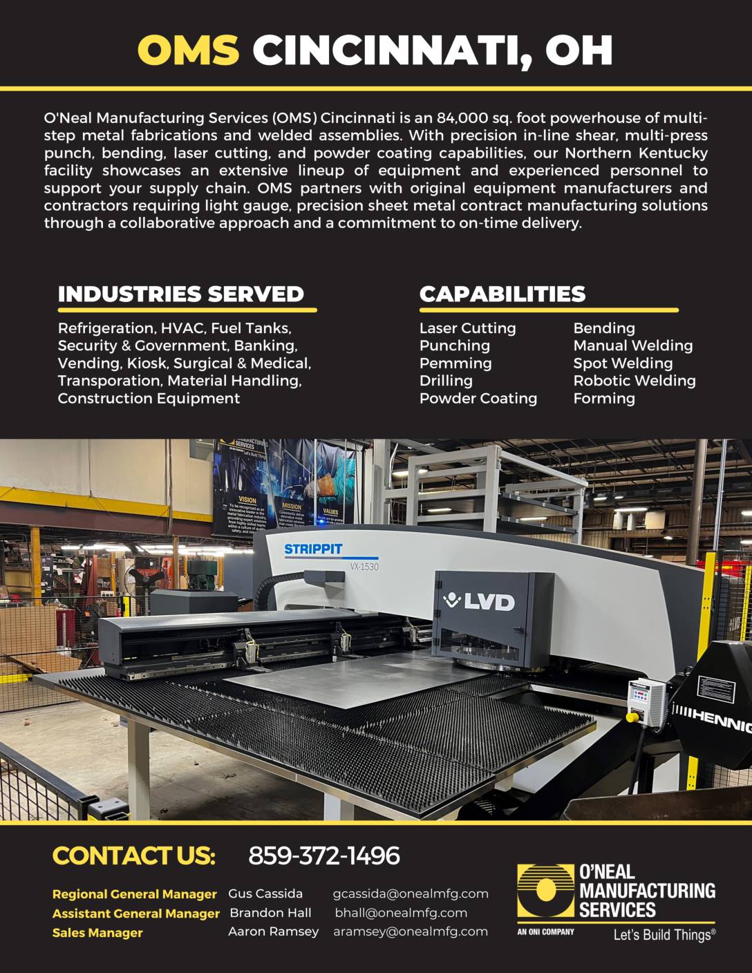 Cincinnati, OH - O'Neal Manufacturing Services